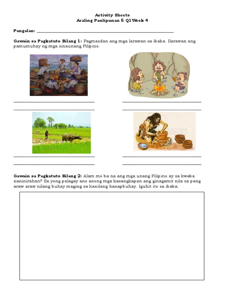Activity Sheets Ap5 | PDF