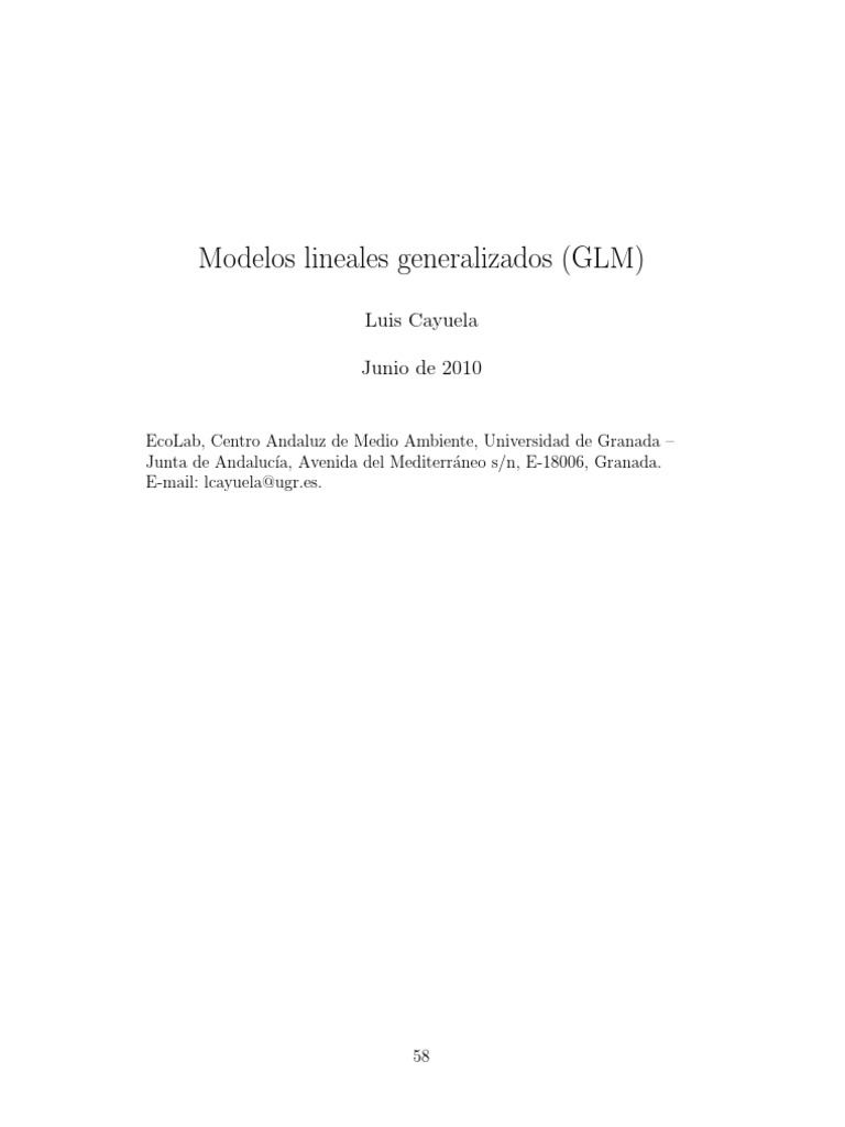 Introducción a los Modelos Lineales Generalizados (GLM) | PDF ...