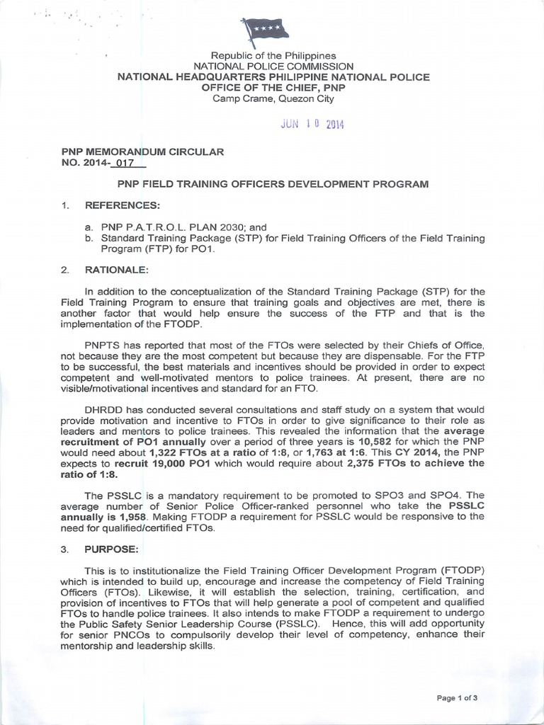 PNP MC 2014-017 | PDF