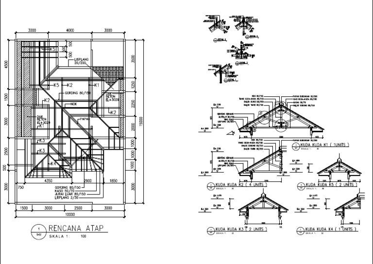 Rencana Rangka Atap File Dwg-Layout1 | PDF