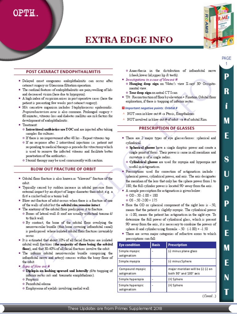 Extra Edge Info: Opth | PDF | Ophthalmology | Light