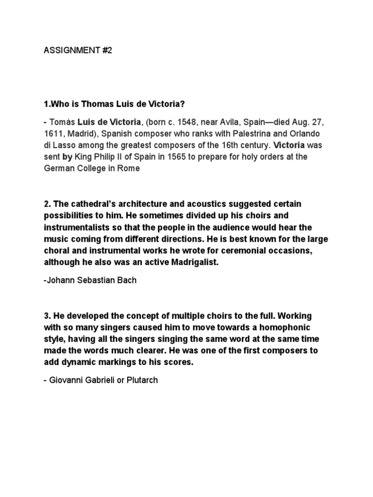 ASSIGNMENT#2 | PDF | Choir | Composers