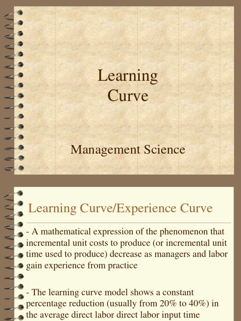 Learning Curve: Management Science | PDF