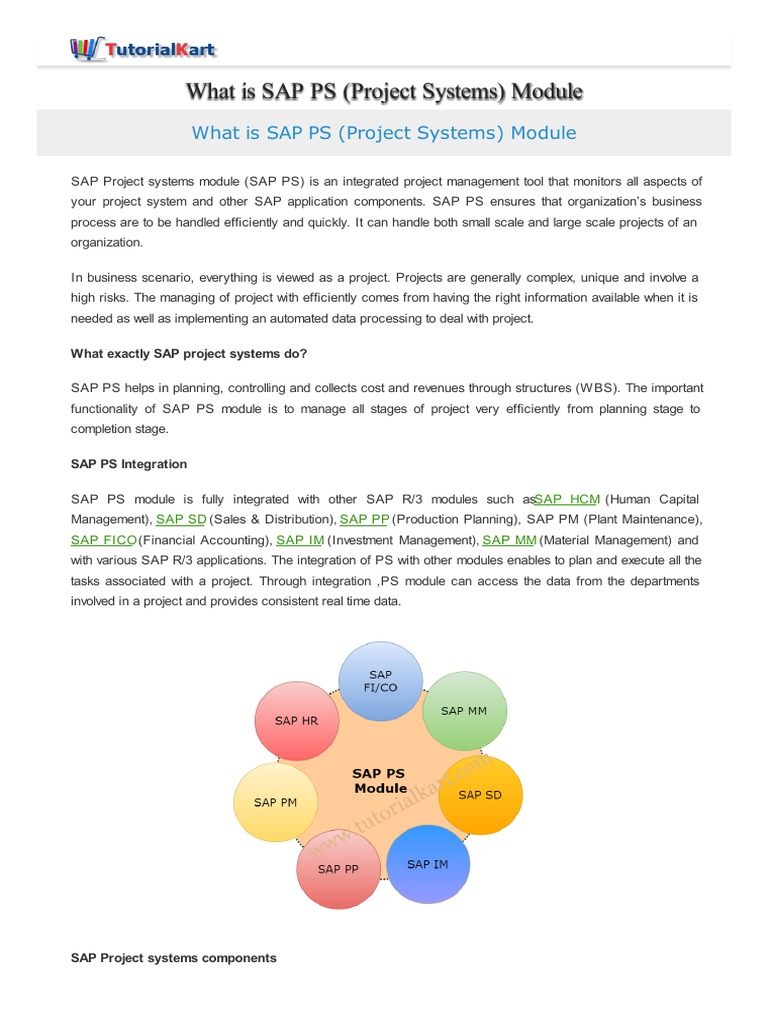 What Is SAP PS (Project Systems) Module | PDF | Information Management | Computing