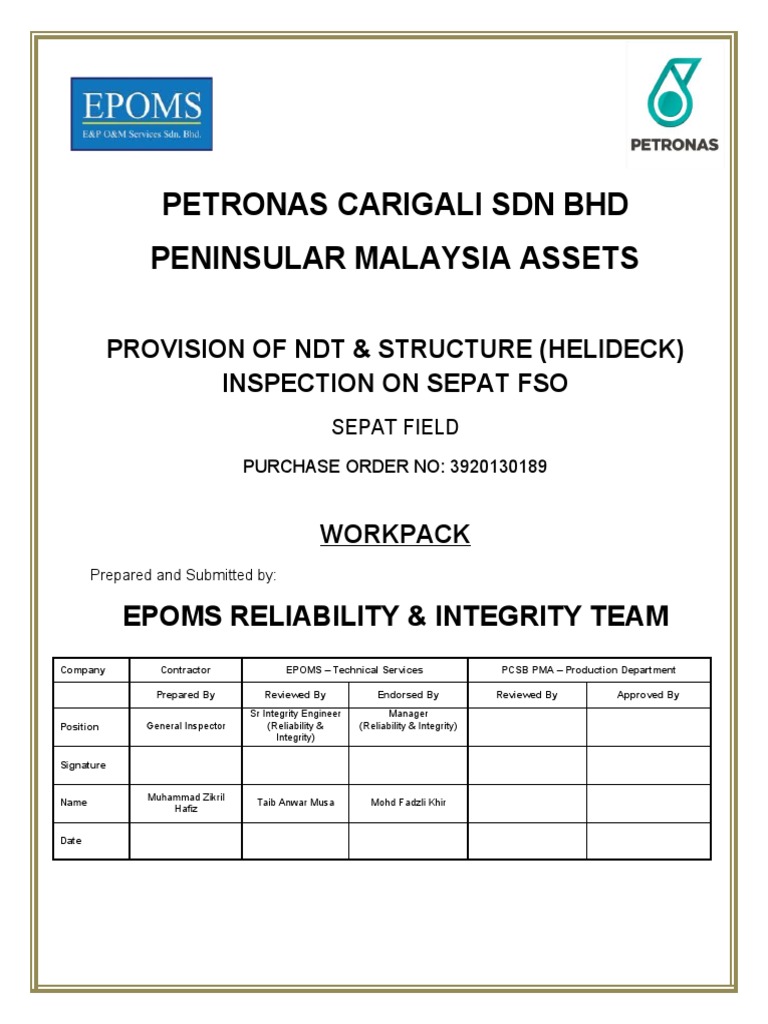 PMA Workpack Structure Inspection 2020 - Rev1 | PDF | Nondestructive ...