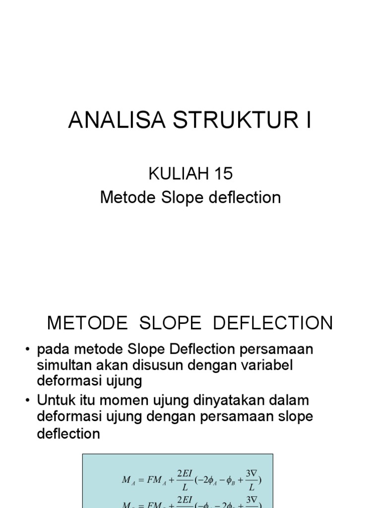 Pertemuan 15 Metode Slope Deflection PDF | PDF