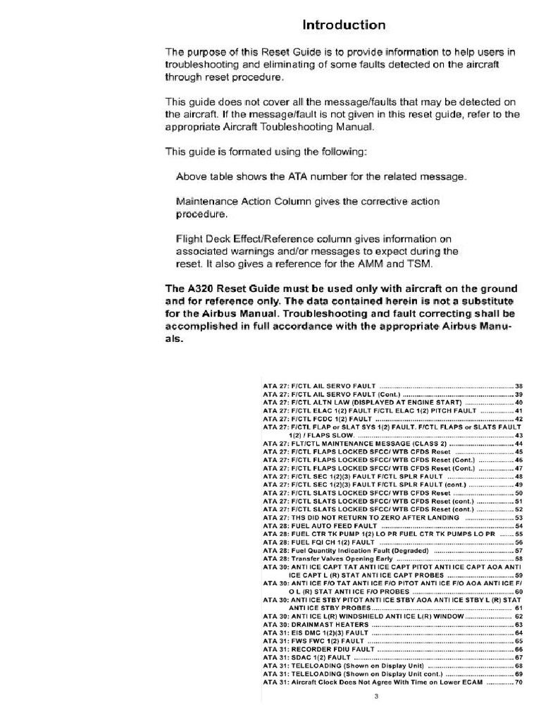 A320 Reset Guide PDF | PDF