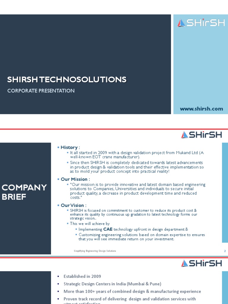 Shirsh Corporate Presentation-R2 | PDF | Engineering Design Process ...