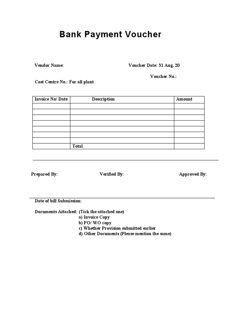 Bank-Advance-Cash Voucher | PDF