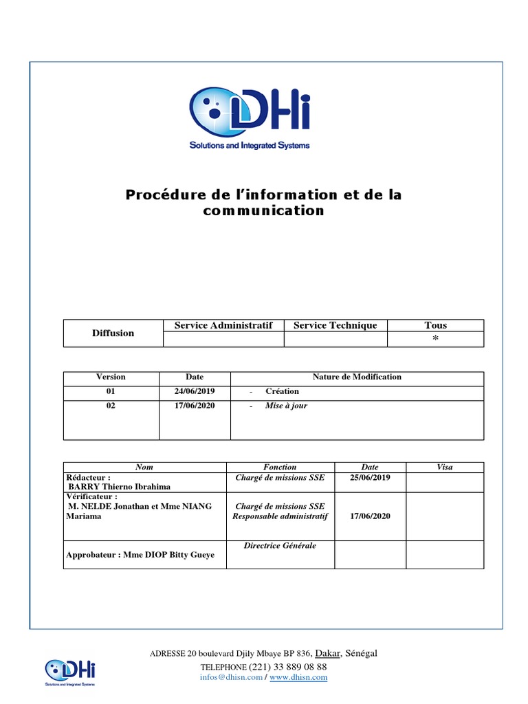 #Procedure de Communication | PDF | la communication | Informations