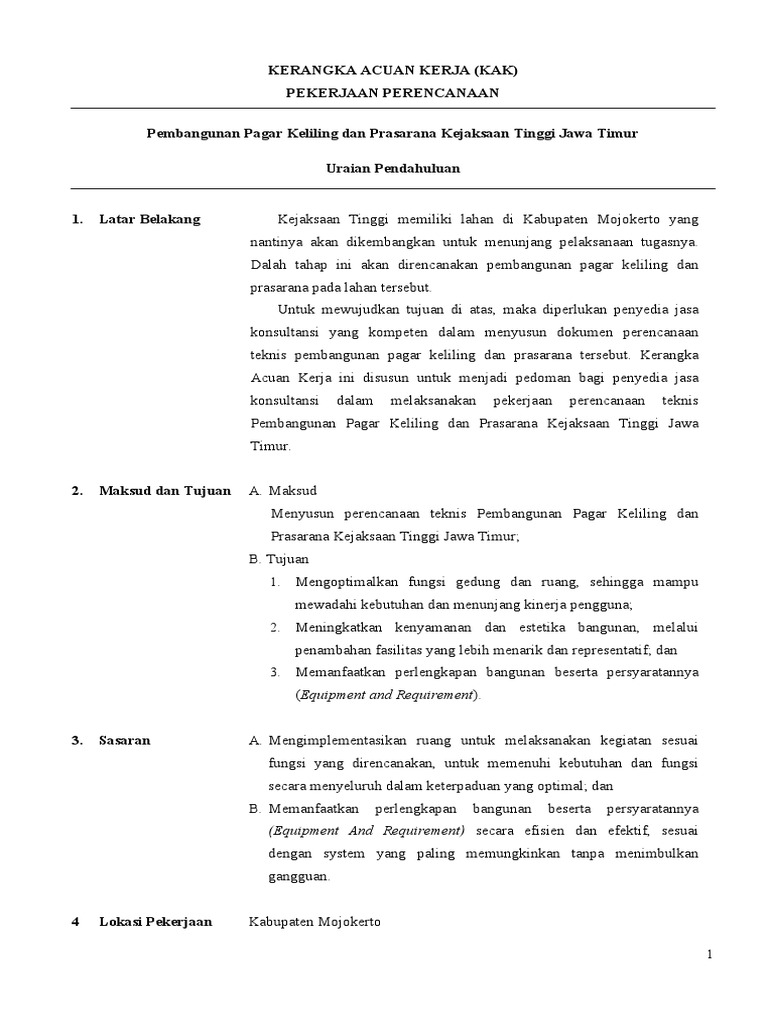 Rev Kak PRC Pembangunan Pagar Keliling Gedung Kejaksaan Tinggi Jawa Timur | PDF | Seni ...
