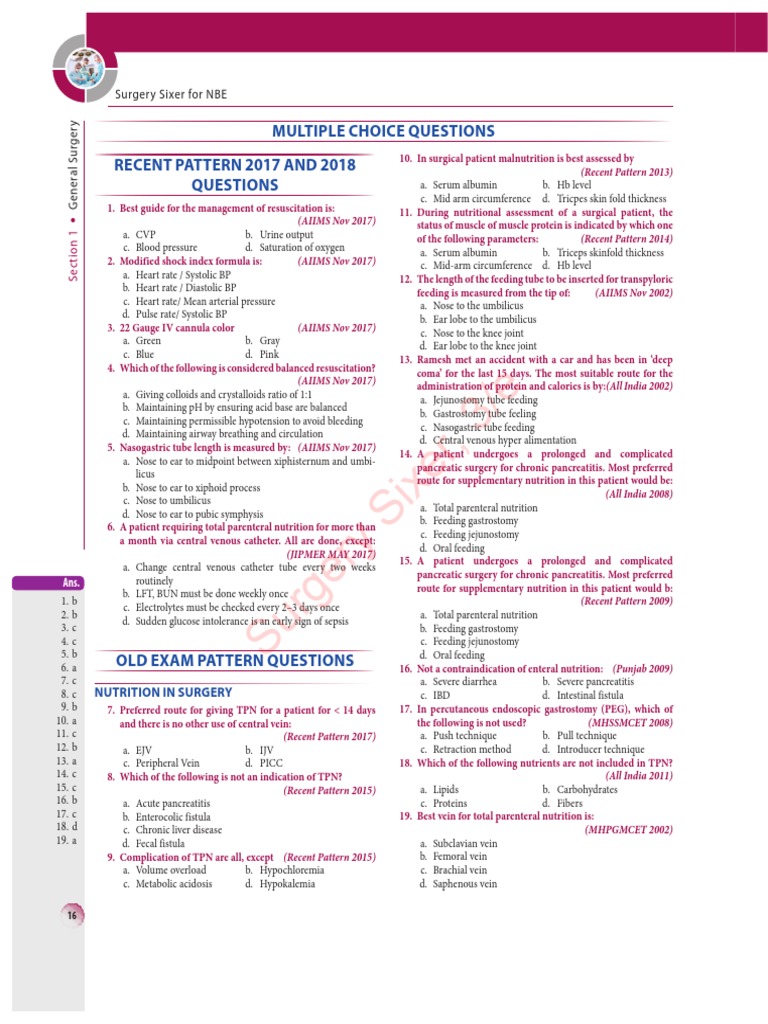 General Surgery MCQs | PDF | Shock (Circulatory) | Saline (Medicine)