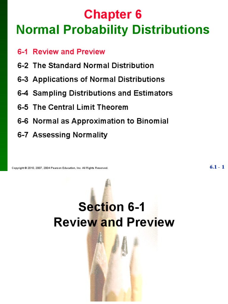 Normal Probability Distributions: 6-1 Review and Preview | PDF ...