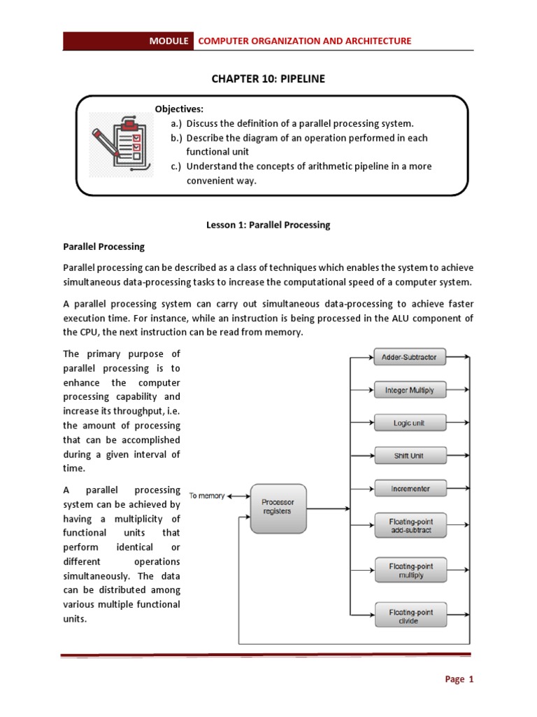 Chapter 10: Pipeline: Objectives | PDF | Parallel Computing | Central Processing Unit