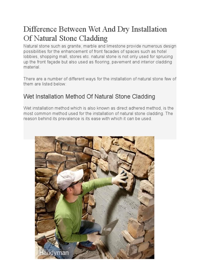 Wet and Dry Installation of Natural Stone Cladding | PDF | Wall ...