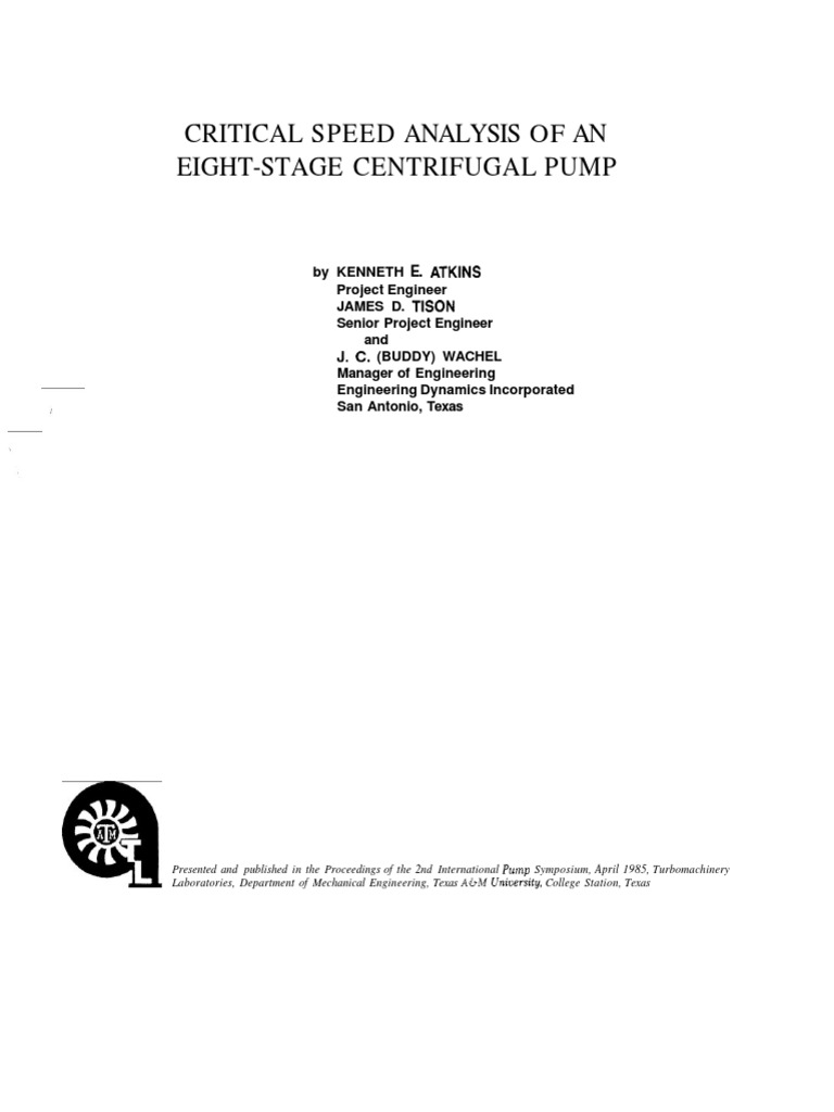 Critical Speed Analysis of Centrifugal Pump PDF | PDF | Bearing (Mechanical) | Pump