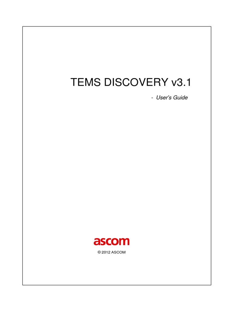 Tems Discovery 3.1 - User Manual PDF | PDF | Geographic Information ...