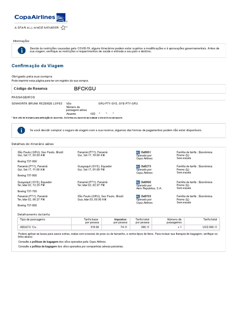 Confirmação de Reserva | PDF | Transporte | Aviação