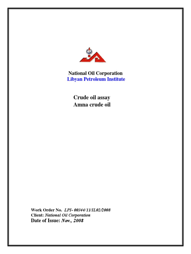Amna Crude Oil PDF | PDF | Petroleum | National Oil Corporation
