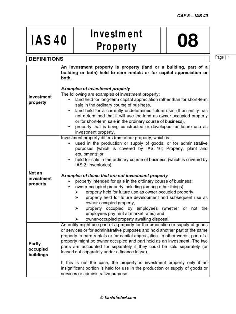Investment Property: Definitions | PDF | International Financial ...