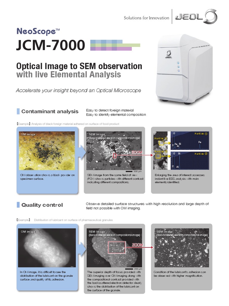 Optical Image To SEM Observation: With Live Elemental Analysis | PDF ...