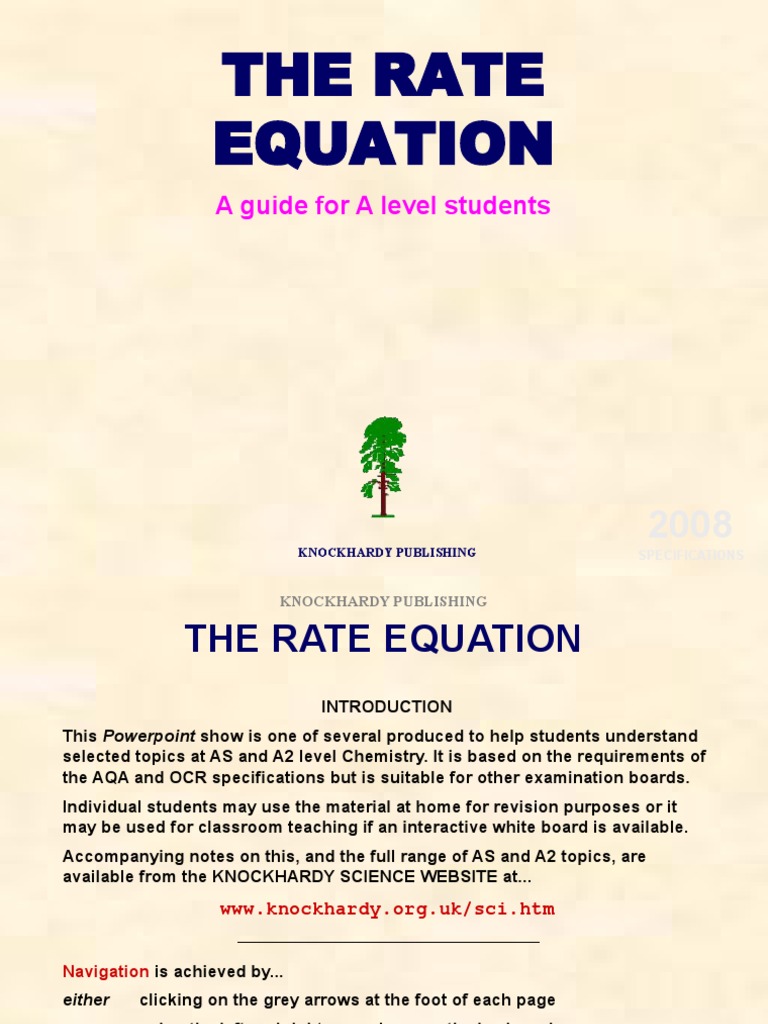 The Rate Equation Knockhardy | PDF | Reaction Rate | Reaction Rate Constant