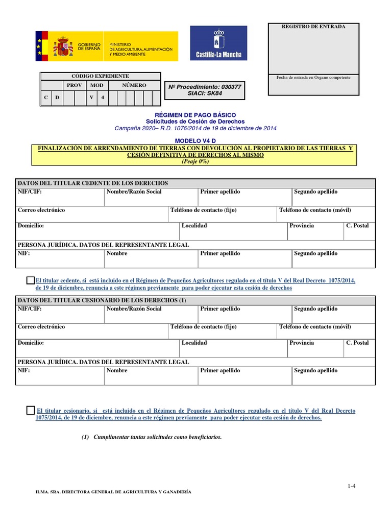 Modelo v4 D Ces 20 Formulario | PDF | Información del gobierno | Justicia