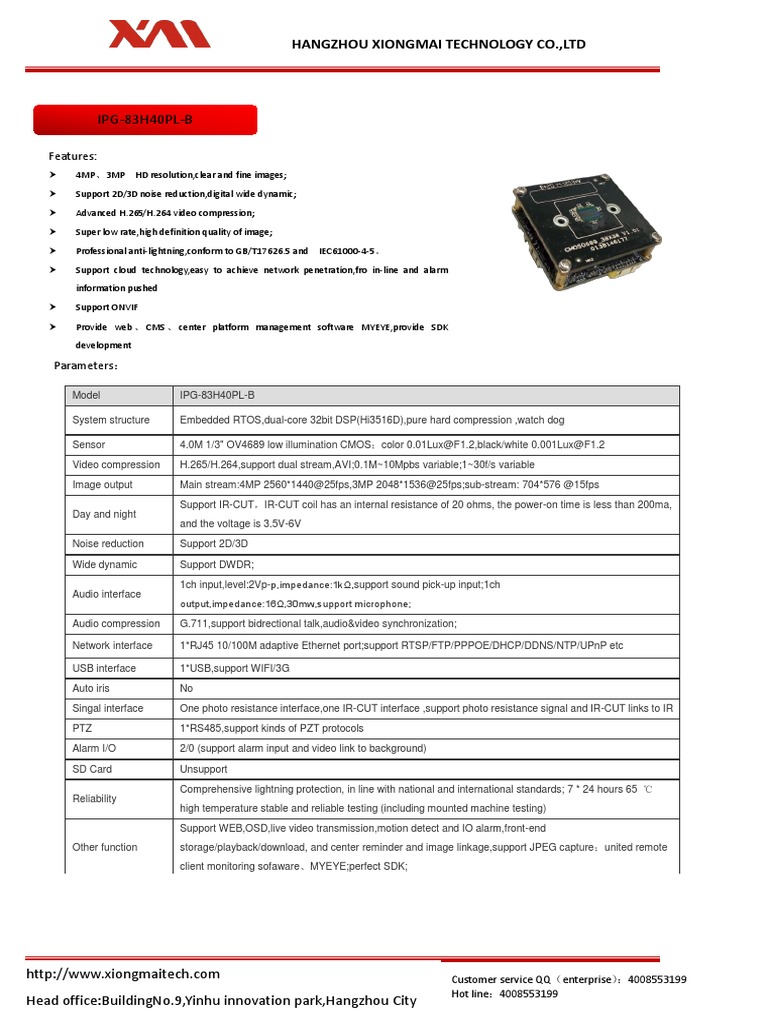 Parameters For IPG-83H40PL-B | PDF | Digital Audio | Data Compression