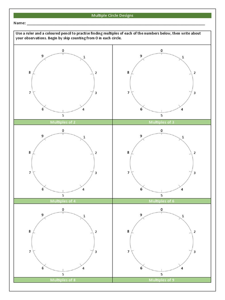 Circle Multiples Practice Worksheet | PDF | Teaching Methods ...