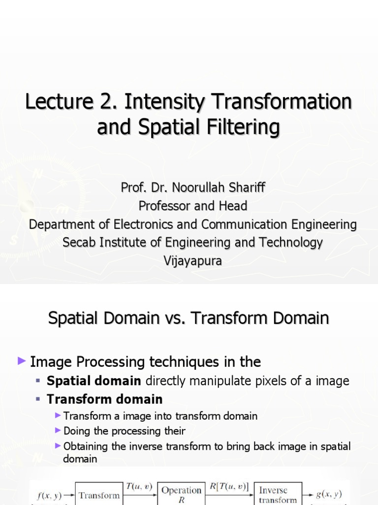 Lecture 2. Intensity Transformation and Spatial Filtering | PDF | Filter (Signal Processing ...