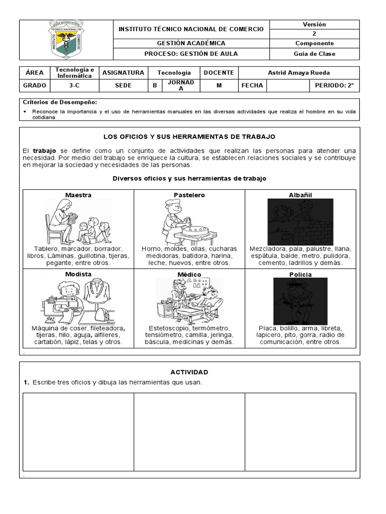 Los Oficios y Sus Herramientas de Trabajo | PDF | Herramientas