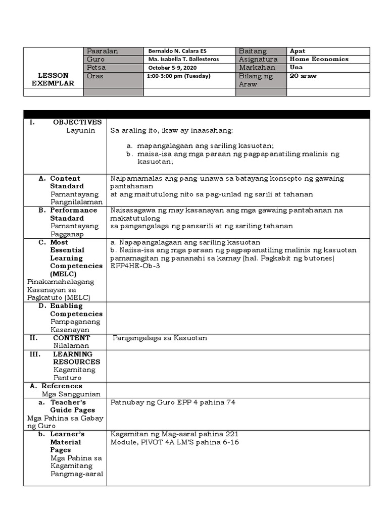 LE EPP 4 HE WEEK 1 Issa | PDF