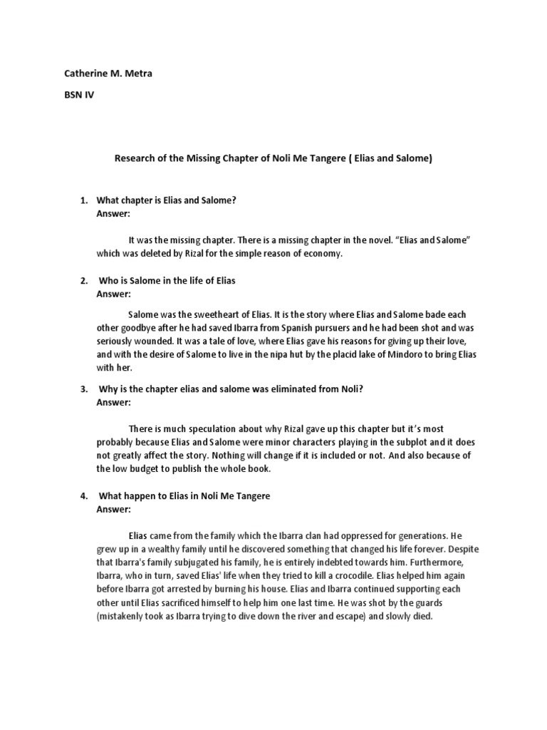 Missing Chapter: Elias and Salome | PDF | Novels | Books