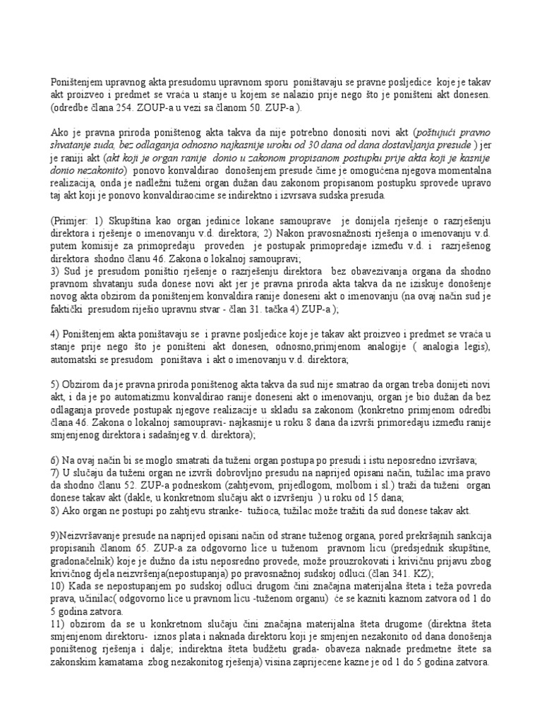 Upravni Spor Izvrsenje Presude I Svojstvo Stranke | PDF