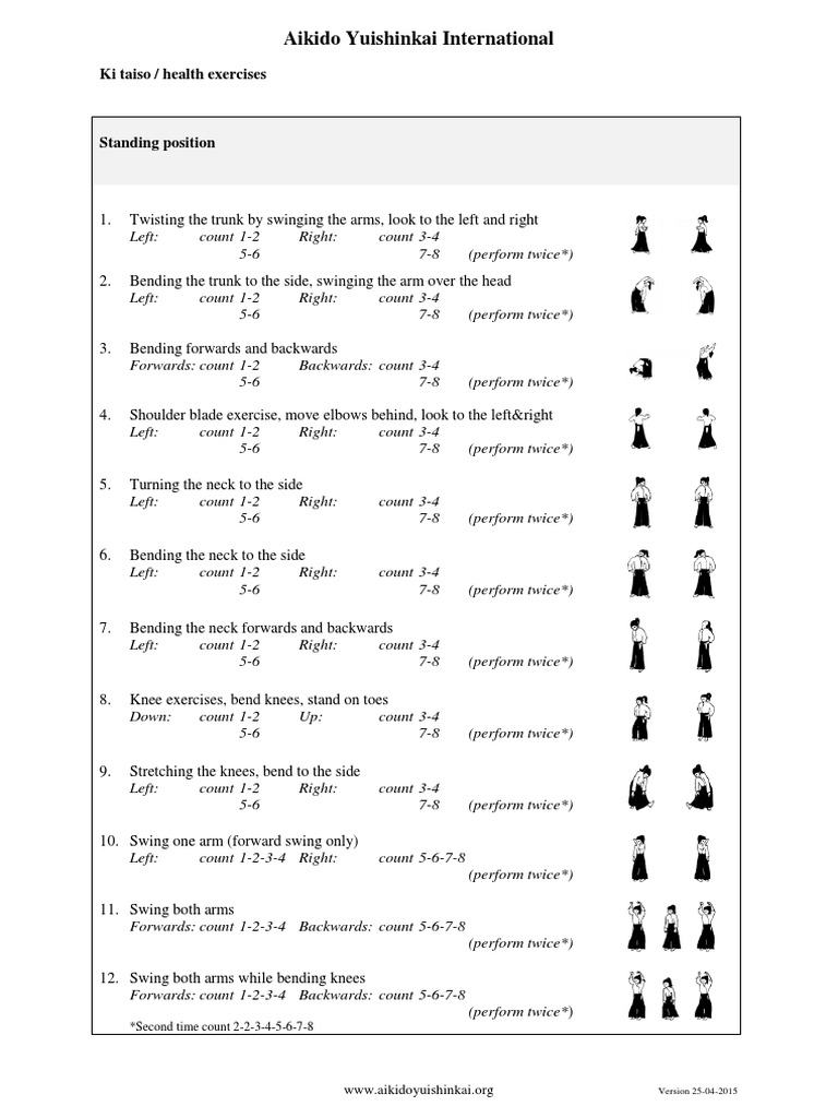 Aikido Yuishinkai International: Ki Taiso / Health Exercises | PDF ...