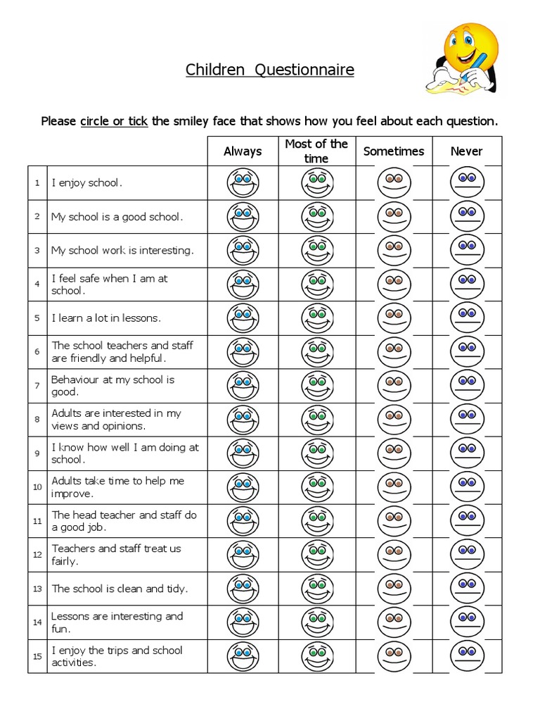 Children QUESTIONNAIRE | PDF