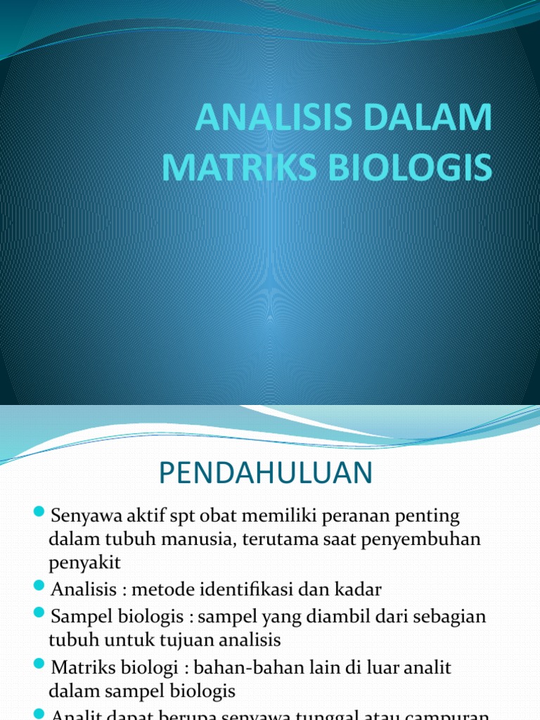 Analisis Dalam Matriks Biologis | PDF
