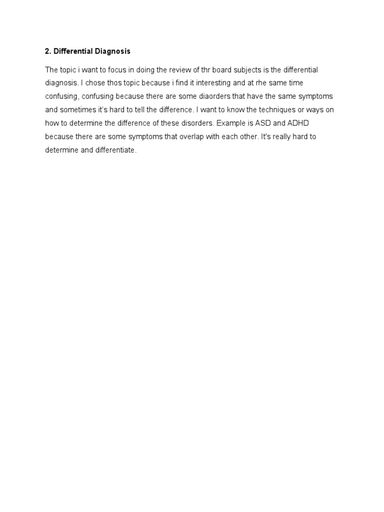 Differential Diagnosis | PDF