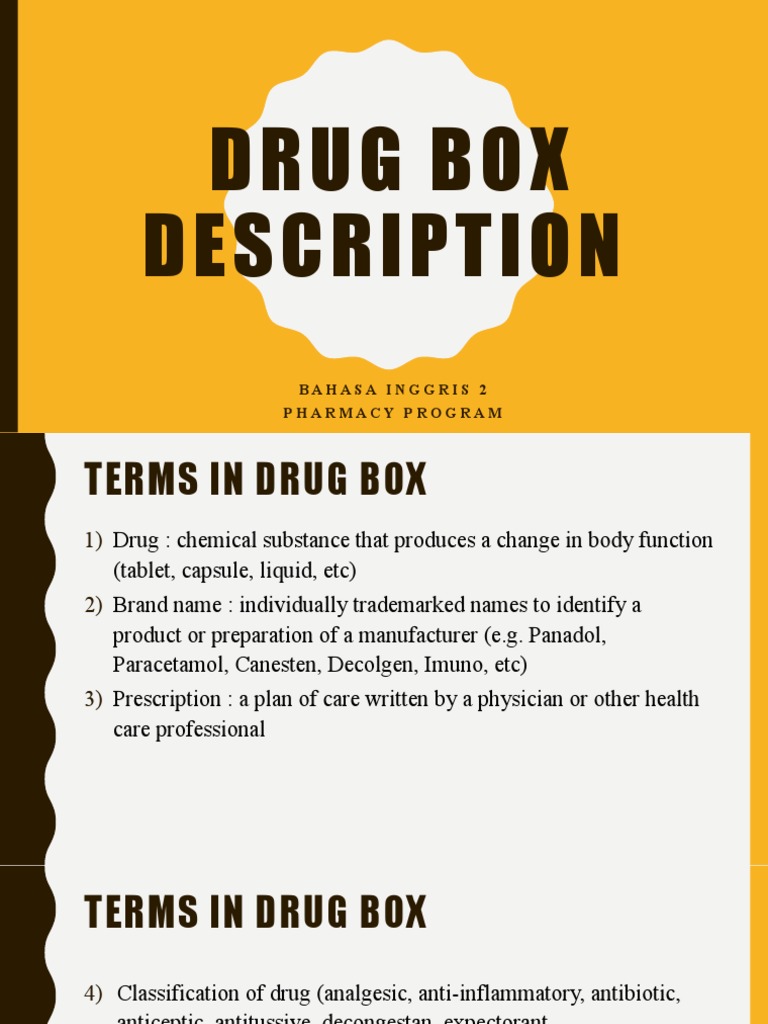 CH 4 Drug Box Description | PDF | Over The Counter Drug | Drugs