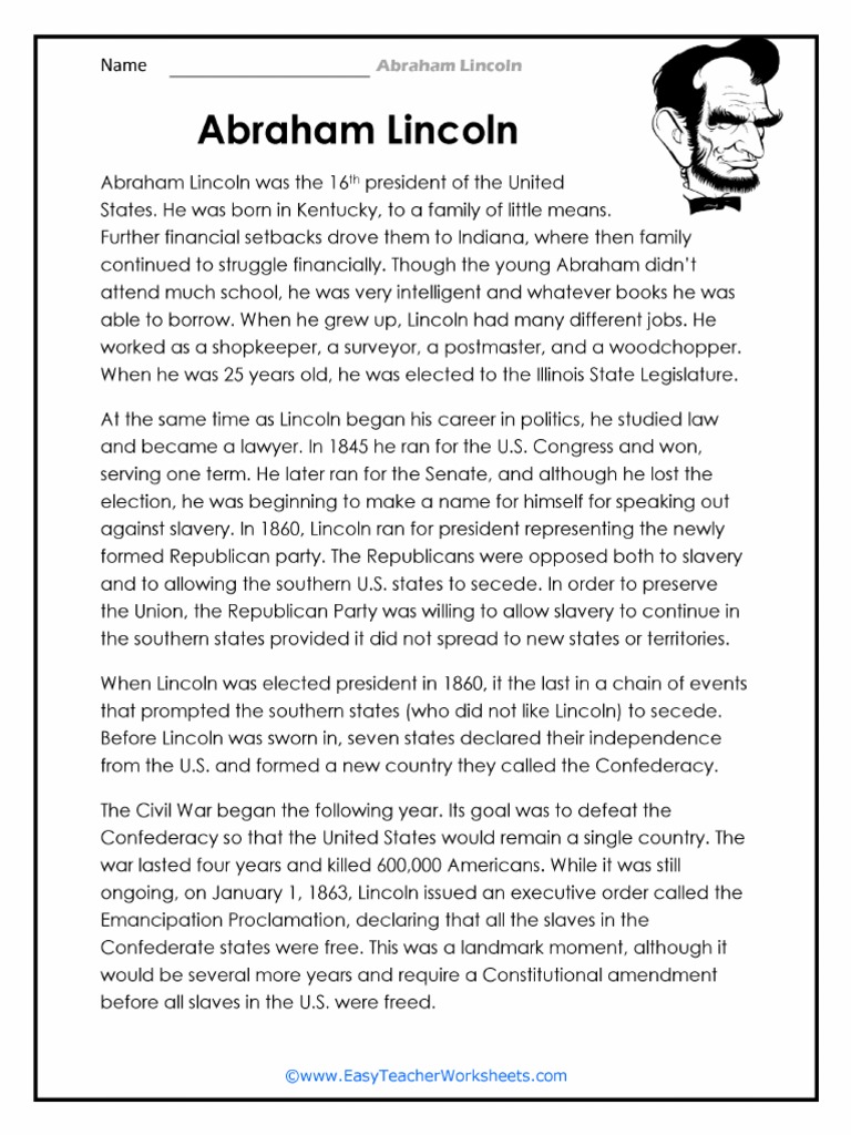 Abraham Lincoln Story | PDF