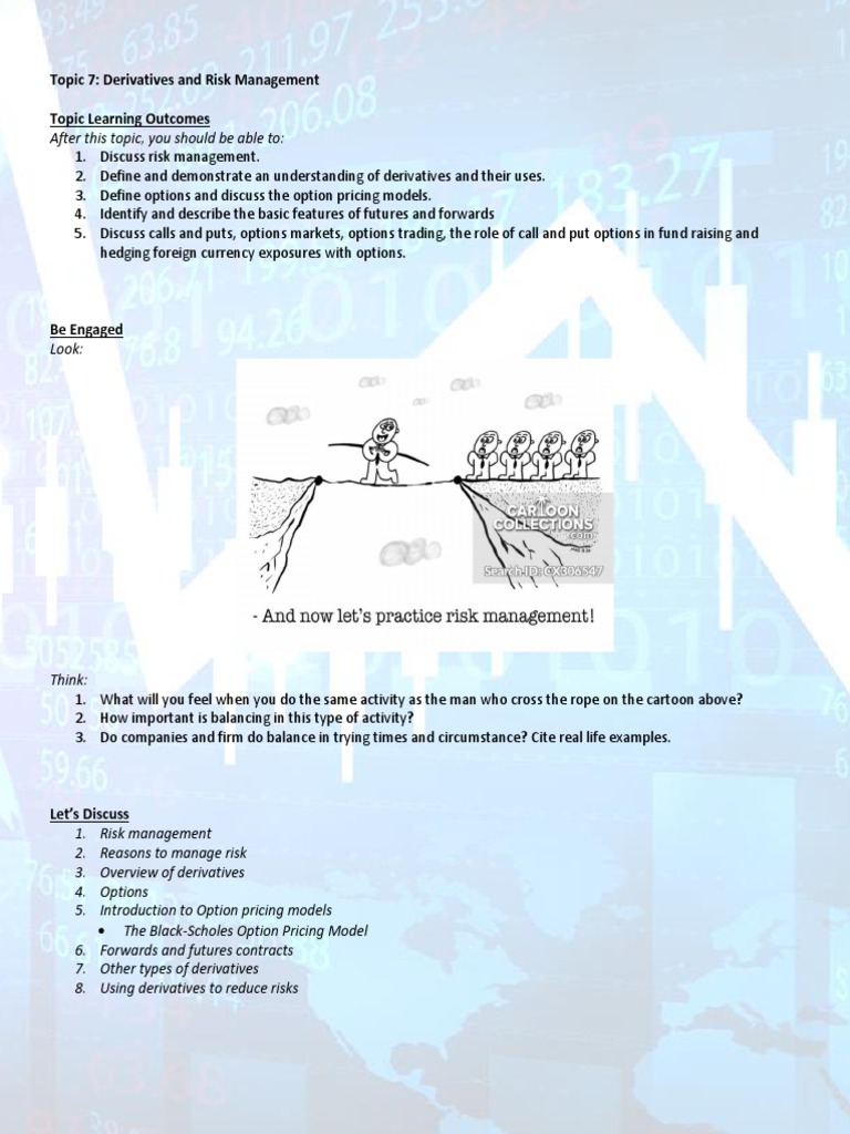 7 Derivatives and Risk Management | PDF | Option (Finance) | Derivative ...