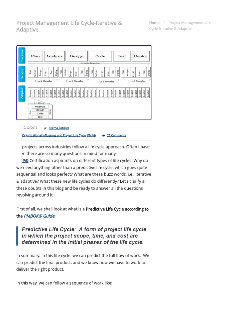 Project Life Cycle Iterative and Adaptive - Ultimate Guide | PDF