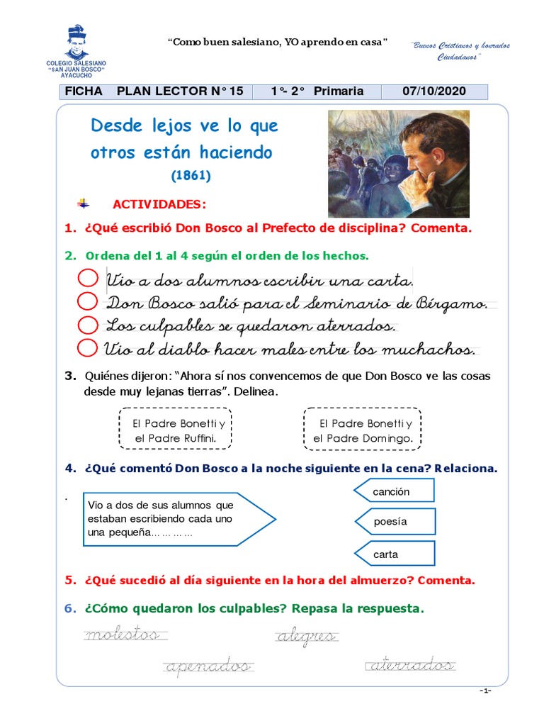 Ficha Plan Lector N ° 15. | PDF
