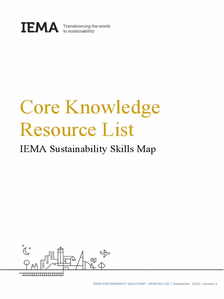 Core Knowledge Resource List: IEMA Sustainability Skills Map | PDF ...