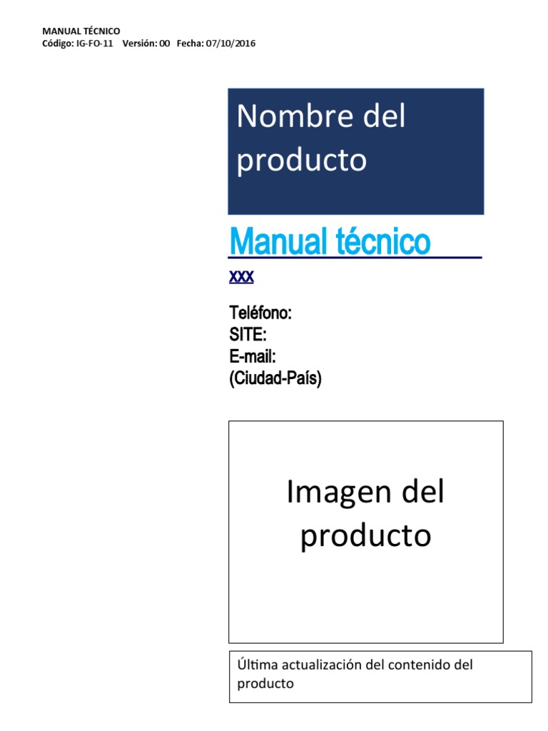 Formato Manual Técnico | PDF | Calibración | Naturaleza
