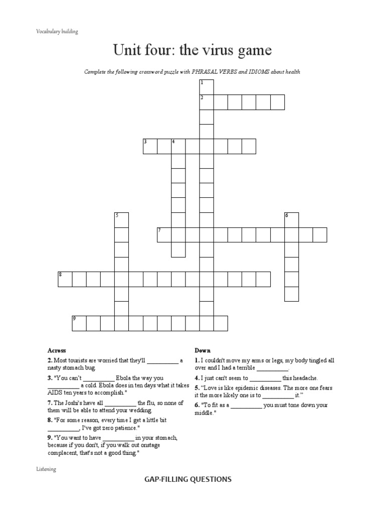 Unit Four: The Virus Game: Vocabulary | PDF | Bone | Wellness