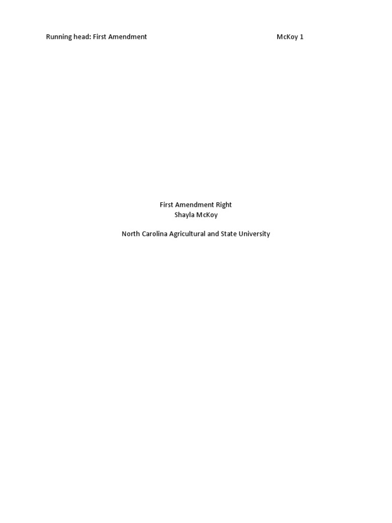 First Amendment Statement | PDF | First Amendment To The United States ...