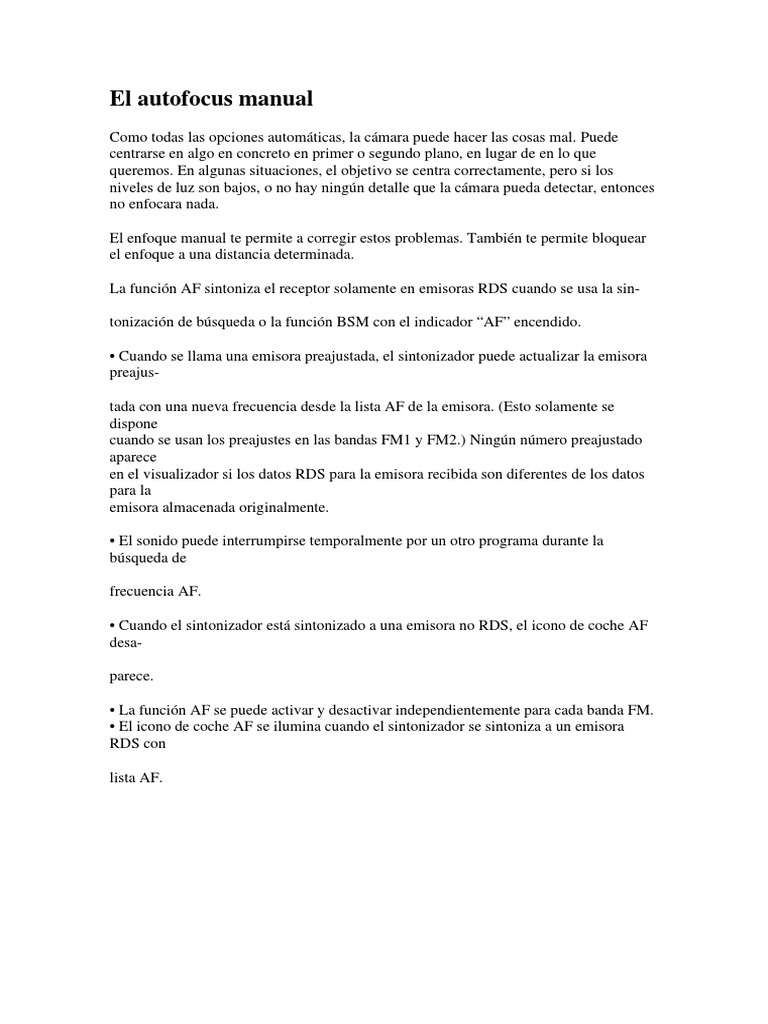 El Autofocus Manual | PDF