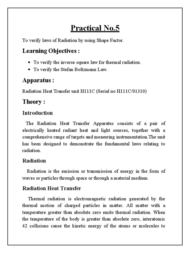 HMT Radiation p.5-1 | PDF | Electromagnetic Radiation | Forms Of Energy