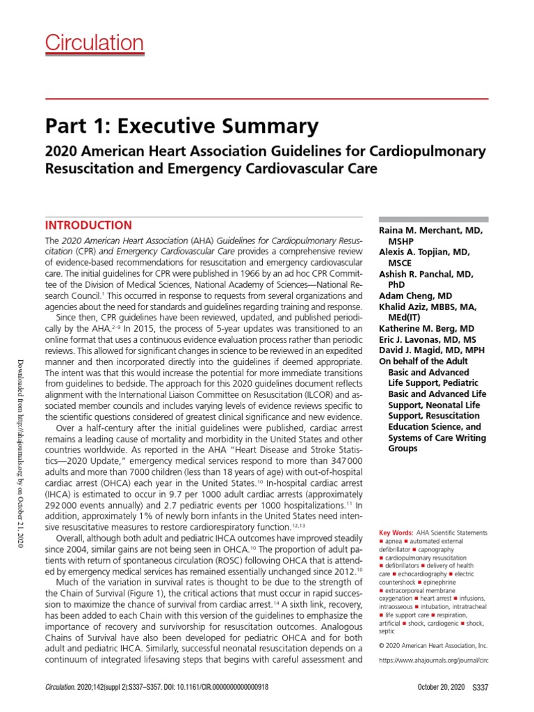 Part 1 Executive Summary PDF | PDF | Cardiopulmonary Resuscitation | Cardiac Arrest